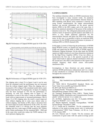 A simulation study of wi max based communication system using deliberately clipped ofdm signal ...