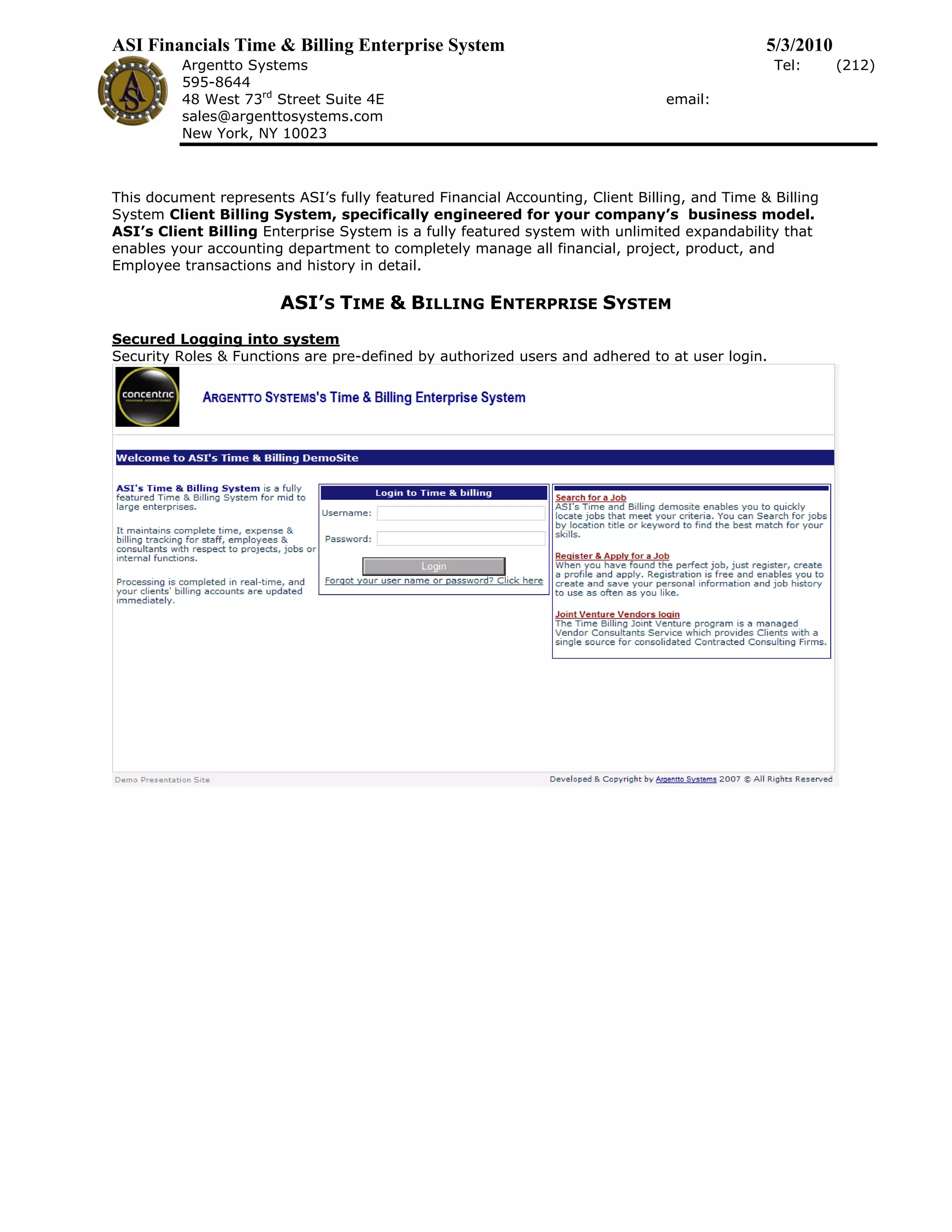 ASI Multi Company Time & Billing Enterprise System | PDF
