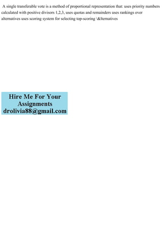 A single transferable vote is a method of proportional representation.pdf