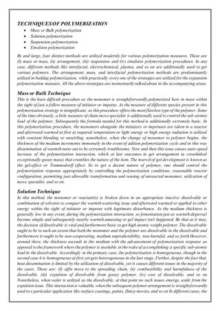 Types of polymerization | PDF