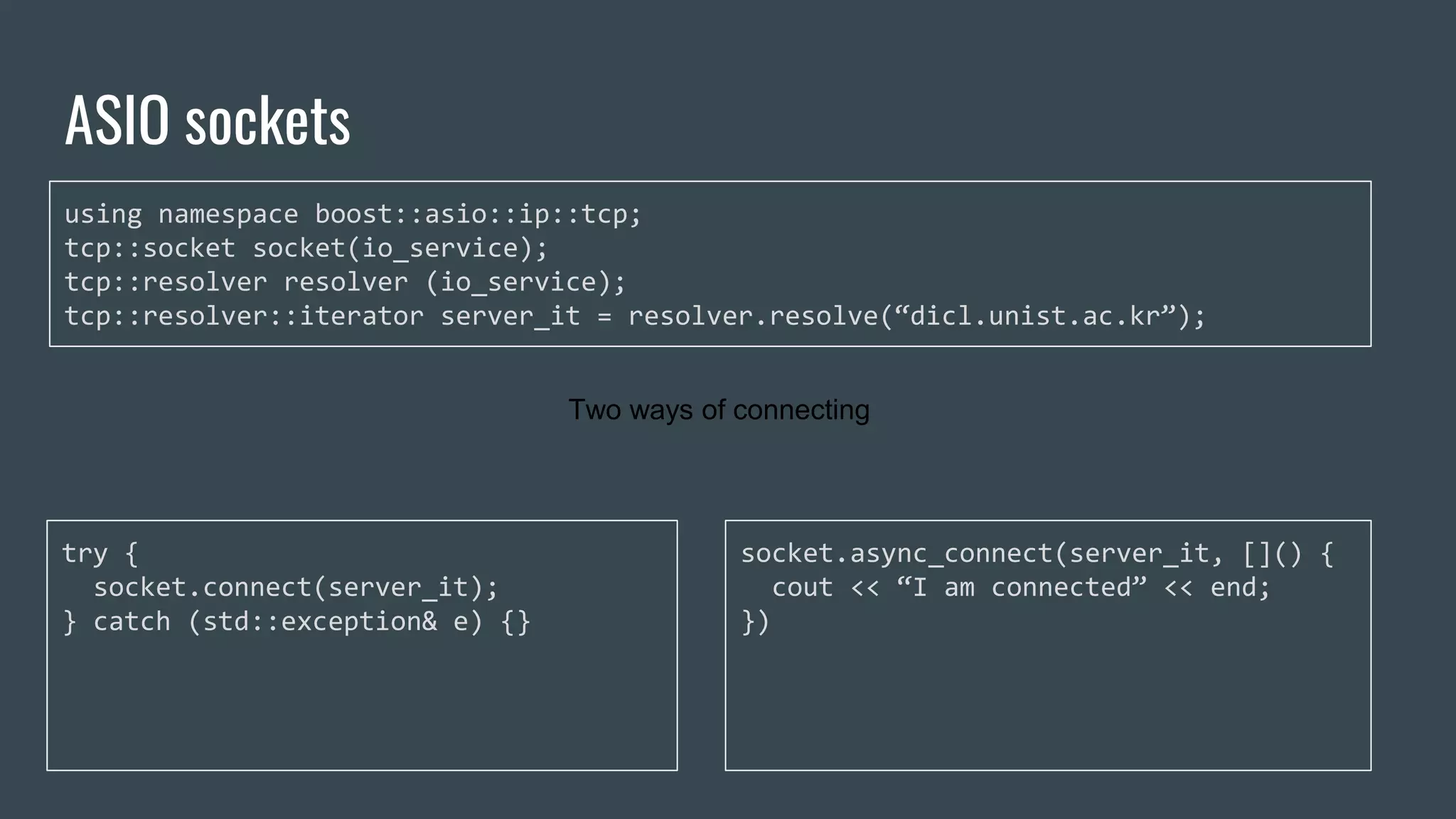 BOOST ASIO overview | PPTX | Programming Languages | Computing