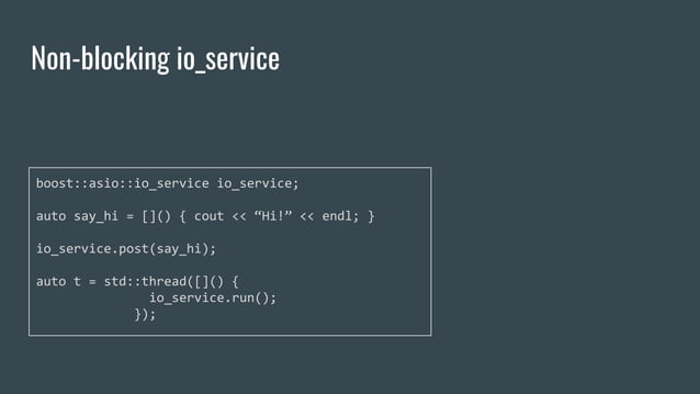 BOOST ASIO overview | PPTX | Programming Languages | Computing