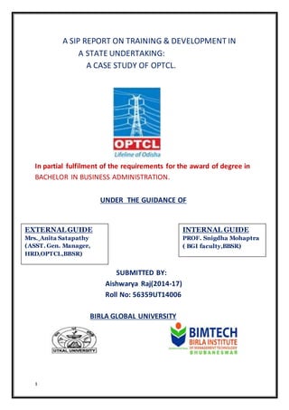 A sip report on training & Development | DOCX