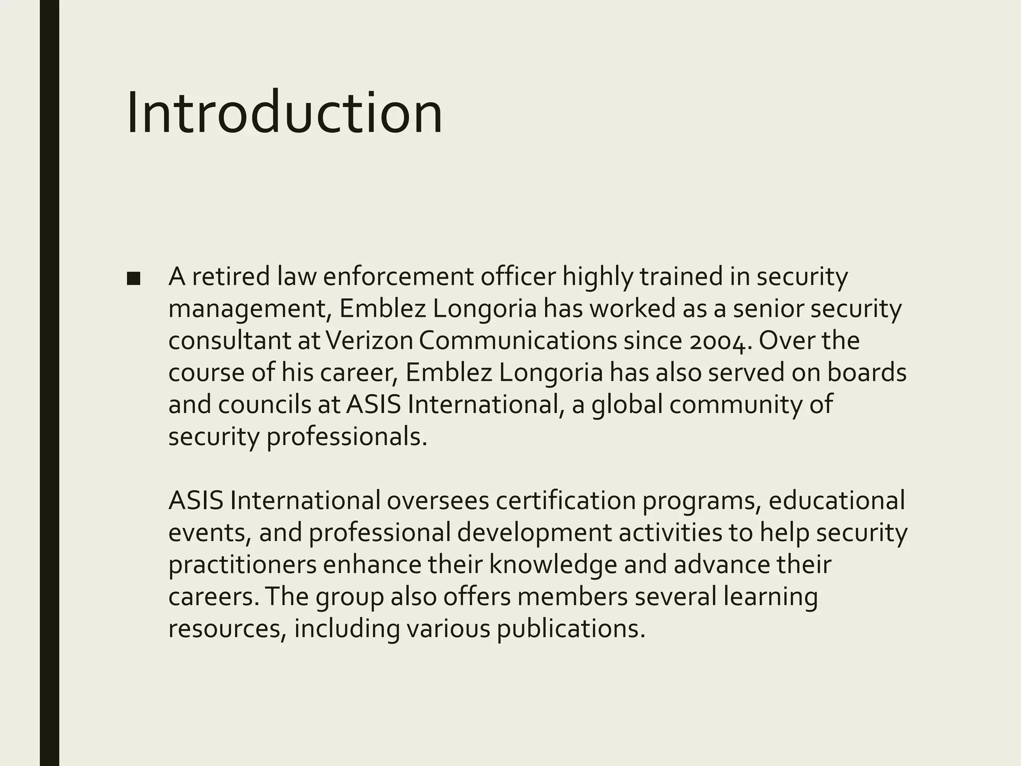 Learning Resources and Publications at ASIS International | PPTX