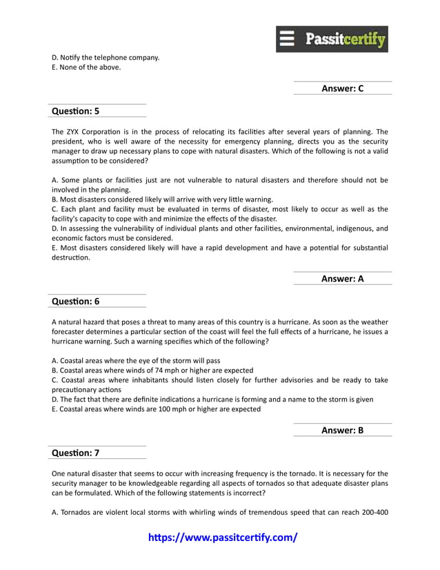 Pass ASIS CPP Exam Questions 2019 | PDF