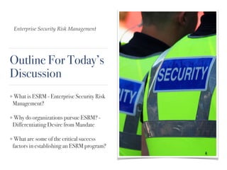 Introductory Considerations for Enterprise Security Risk Management ...