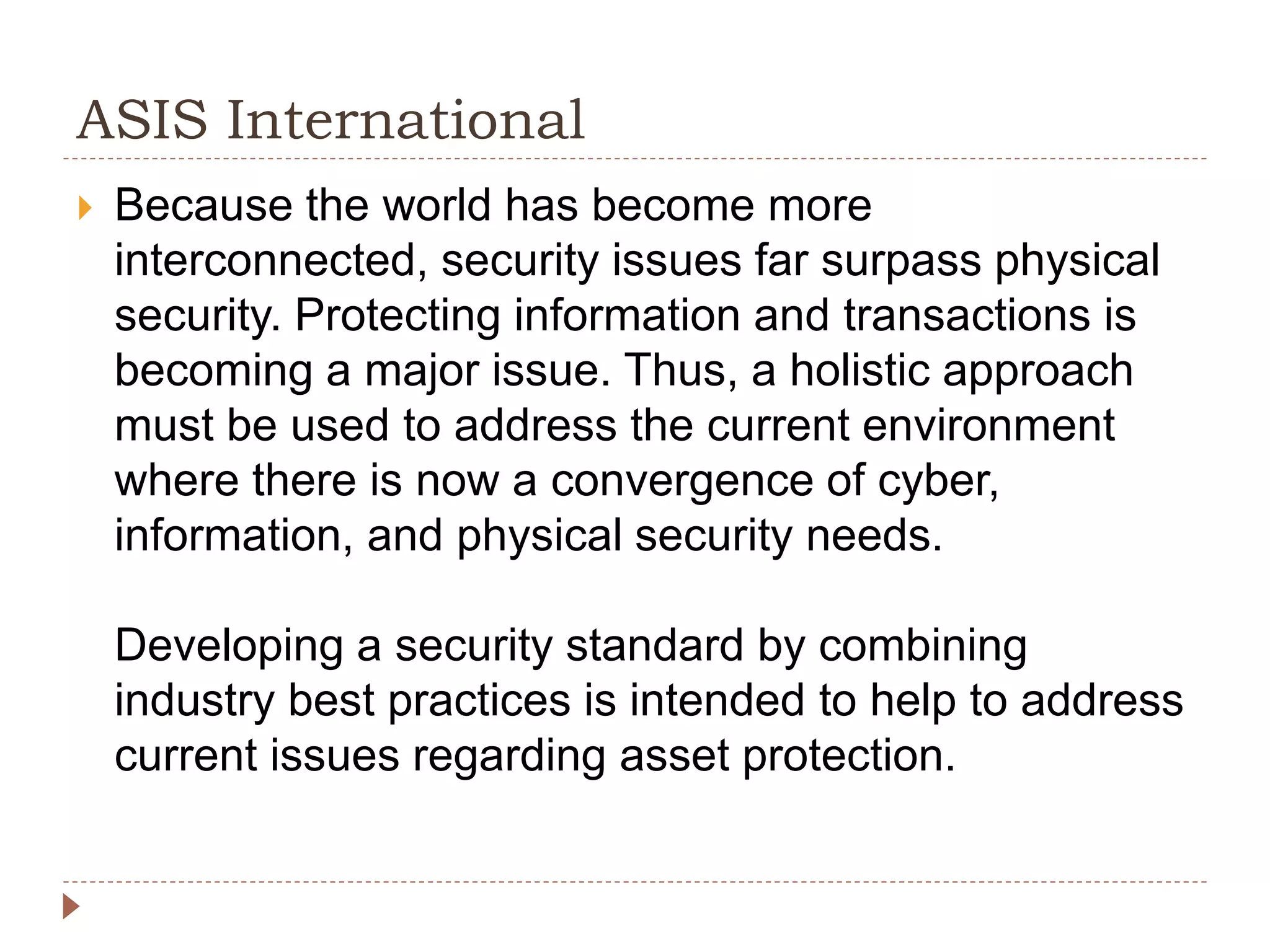 ASIS International Collaborating on Security Awareness Standard | PPT