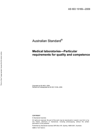 As iso 15189 2009 medical laboratories - particular requirements for ...