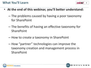 Drilling Down to the Challenges of SharePoint Taxonomy Implementation | PPT