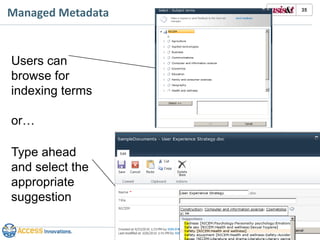 Drilling Down to the Challenges of SharePoint Taxonomy Implementation | PPT