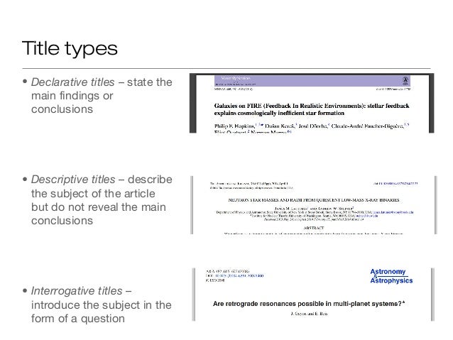 Journal article titles as tools for self-presentation