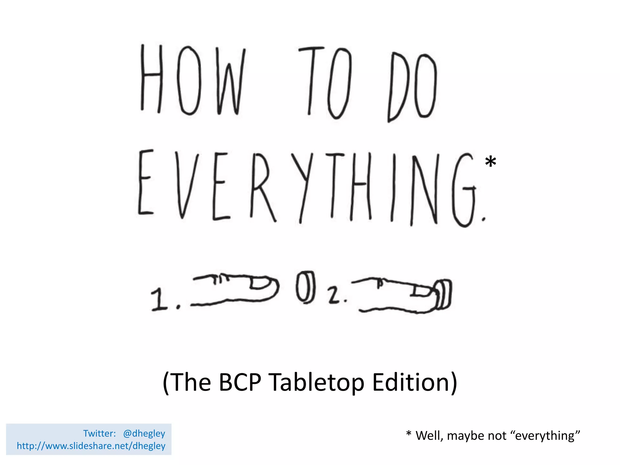 ASIS Conf 2014: Tabletop Exercises for BCP | PPTX