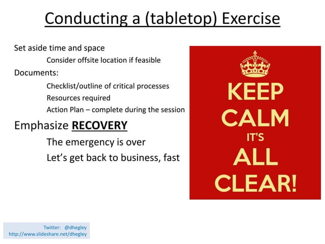 ASIS Conf 2014: Tabletop Exercises for BCP | PPTX