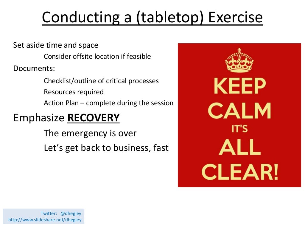 ASIS Conf 2014 Tabletop Exercises For BCP ASIS Conf 2014 Tabletop Exercises For BCP