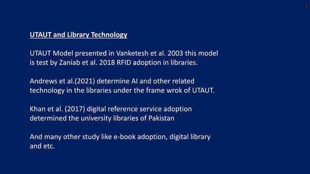 Artificial Intelligence adoption factor in the University libraries of Pakistan: UTAUT framework ...