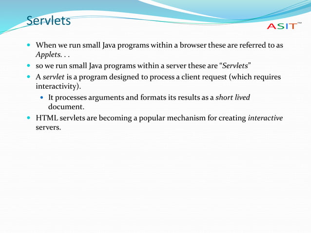 Learn Advanced JAVA at ASIT | PPT