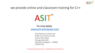 Learn C++ at ASIT | PPT