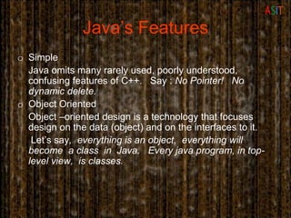 Learn JAVA at ASIT | PPTX