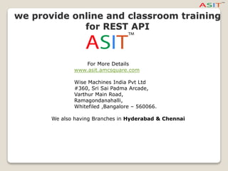 Learn REST API at ASIT | PPTX | Web Design and HTML | Internet