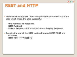 Learn REST API at ASIT | PPTX | Web Design and HTML | Internet