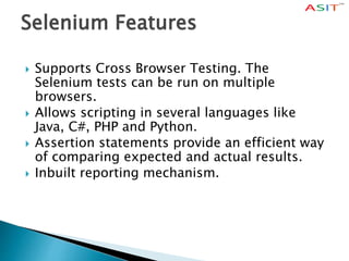 Learn SELENIUM at ASIT | PPT