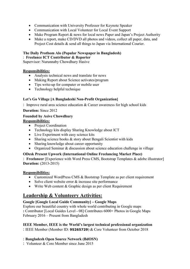 Asive chowdhury Resume | PDF | Technology & Computing
