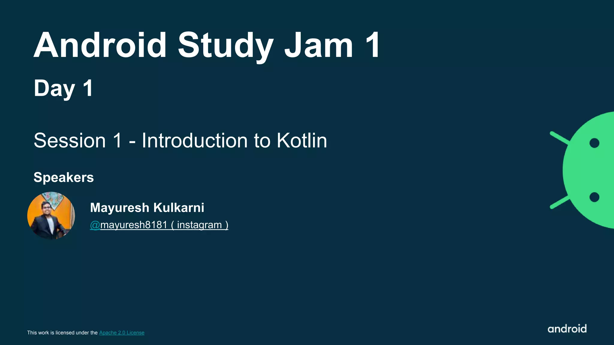 Android Study Jam 1 Day 1 | December 2021 | GDSC BVCOENM | PPT