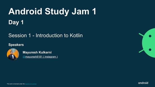 Android Study Jam 1 Day 1 | December 2021 | GDSC BVCOENM | PPT