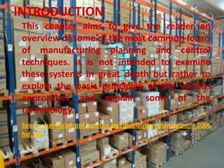 Manufacturing and materials management | PPTX