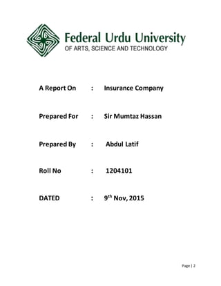Askari insurance report | PDF