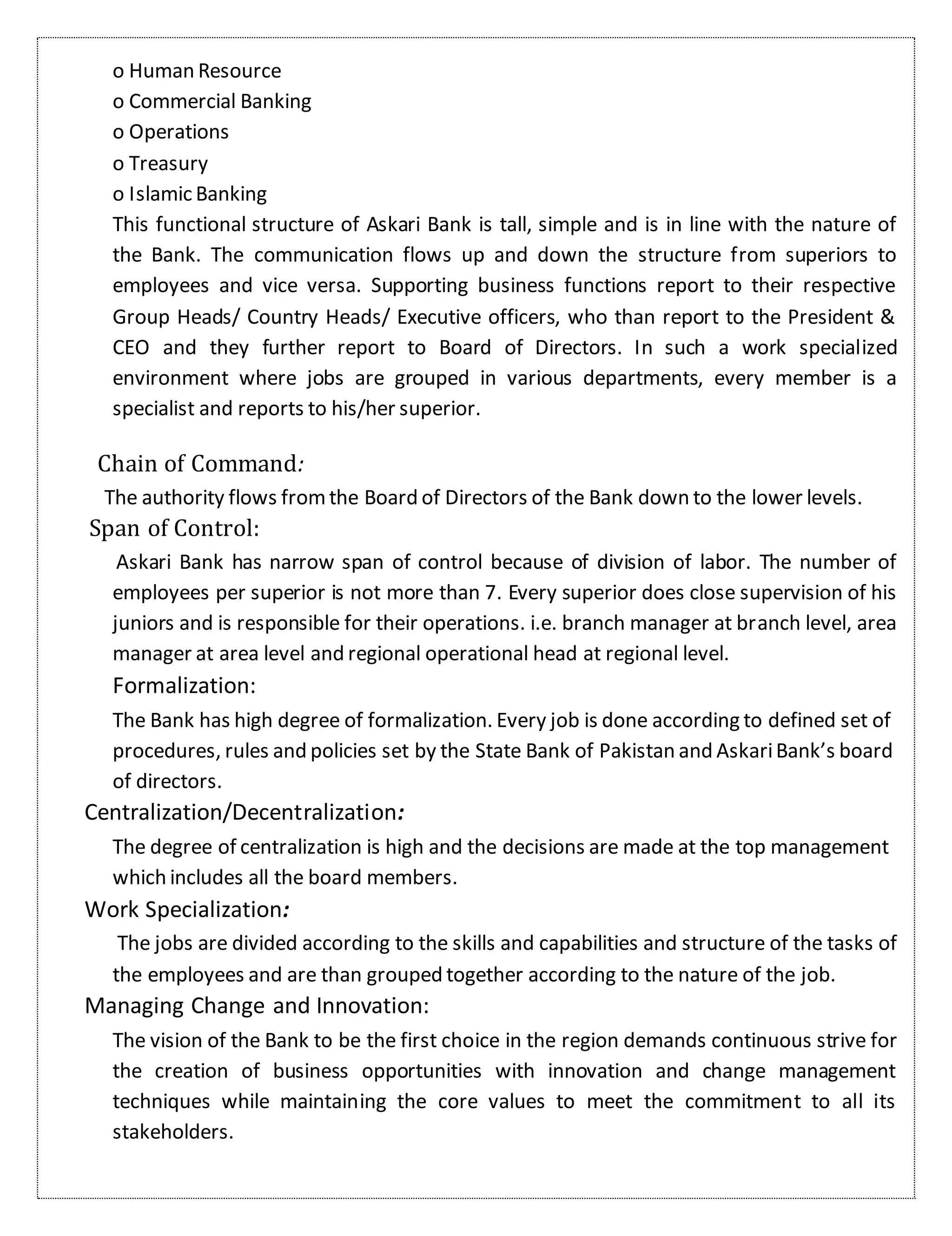 Askari Bank management project | DOCX