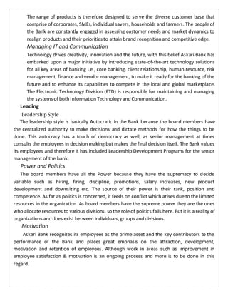 Askari Bank management project | DOCX