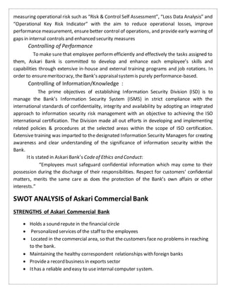 Askari Bank management project | DOCX