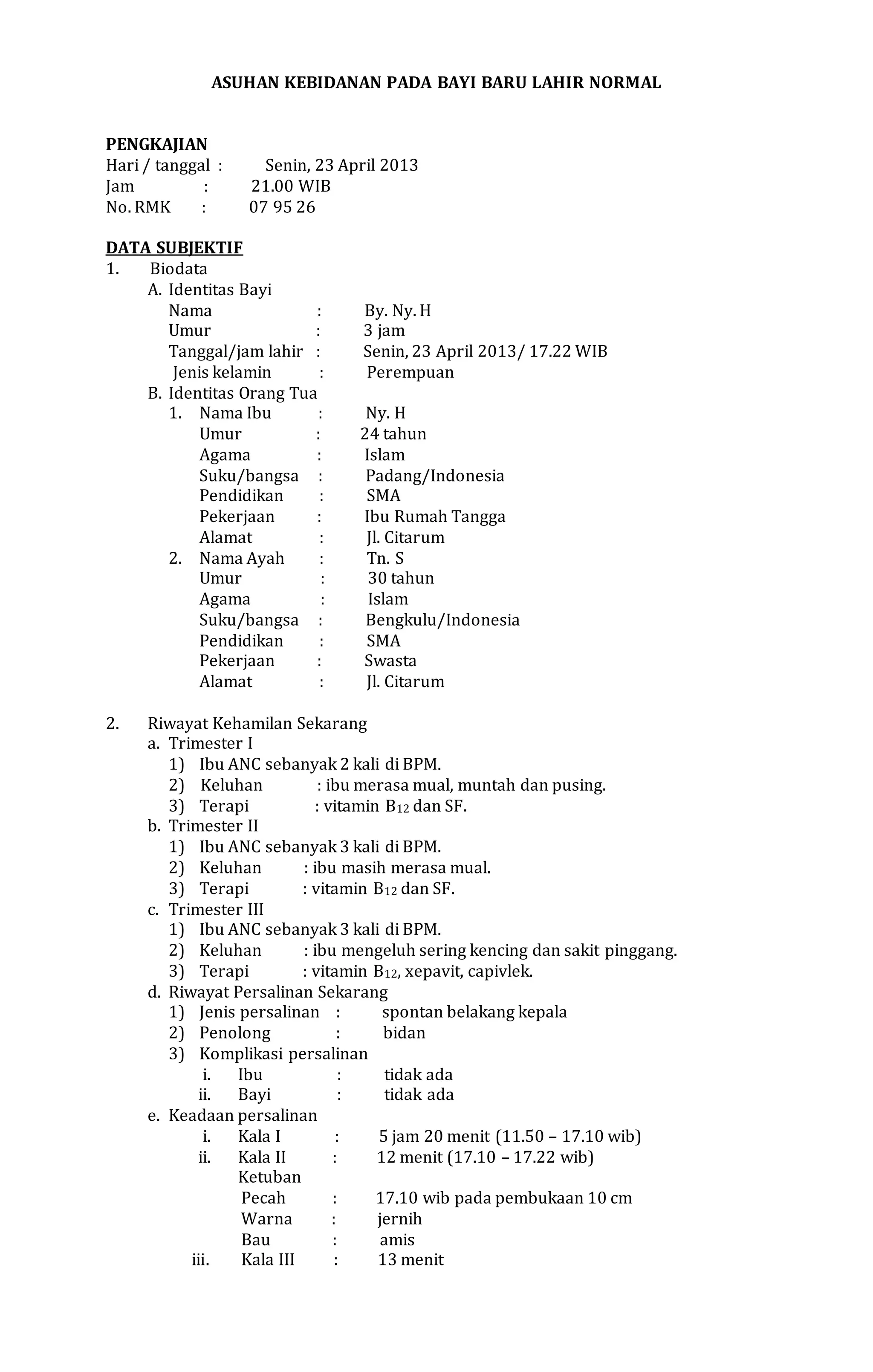 Askeb pada bayi baru lahir normal | DOCX
