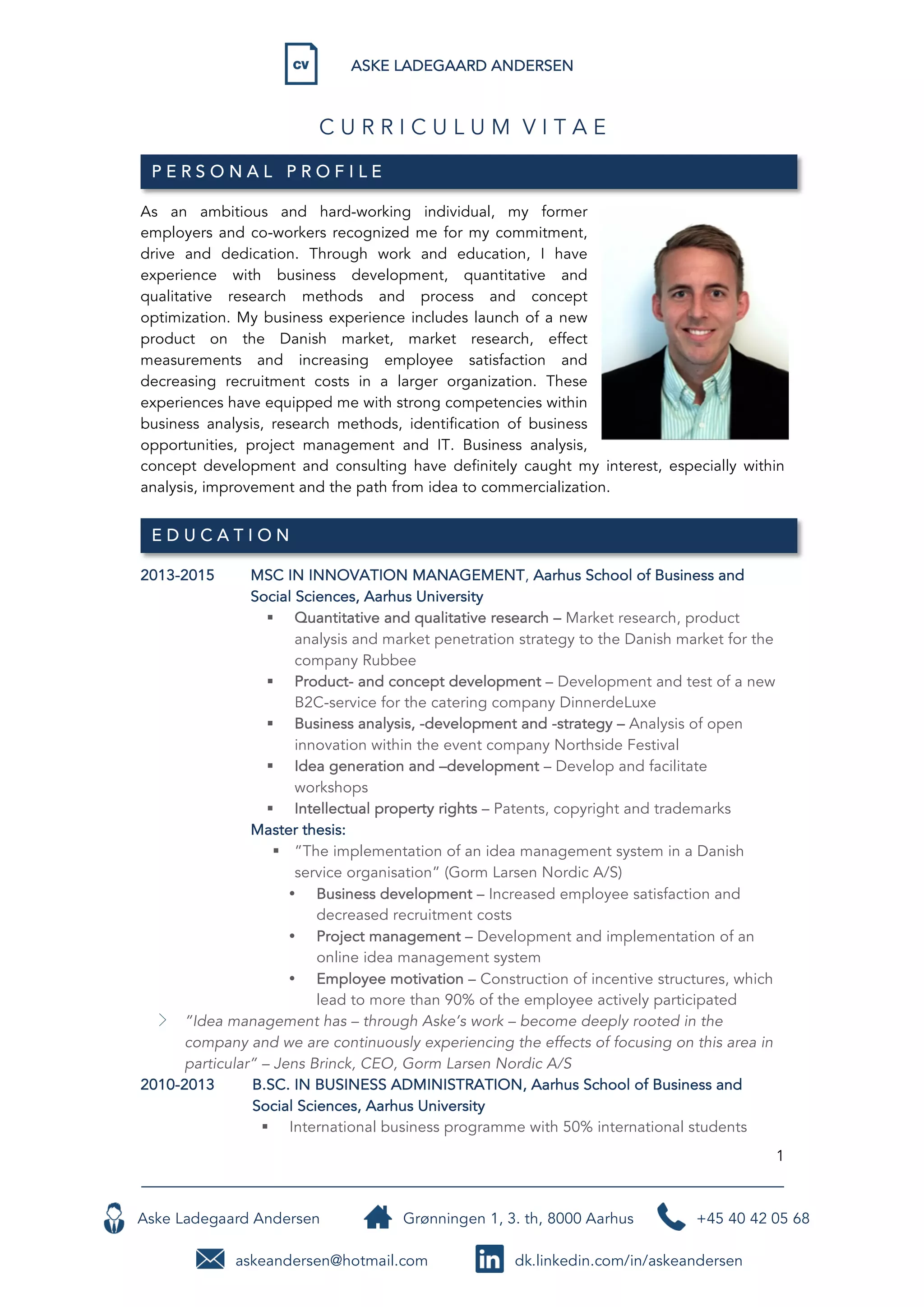 Aske ladegaard andersen english cv | PDF
