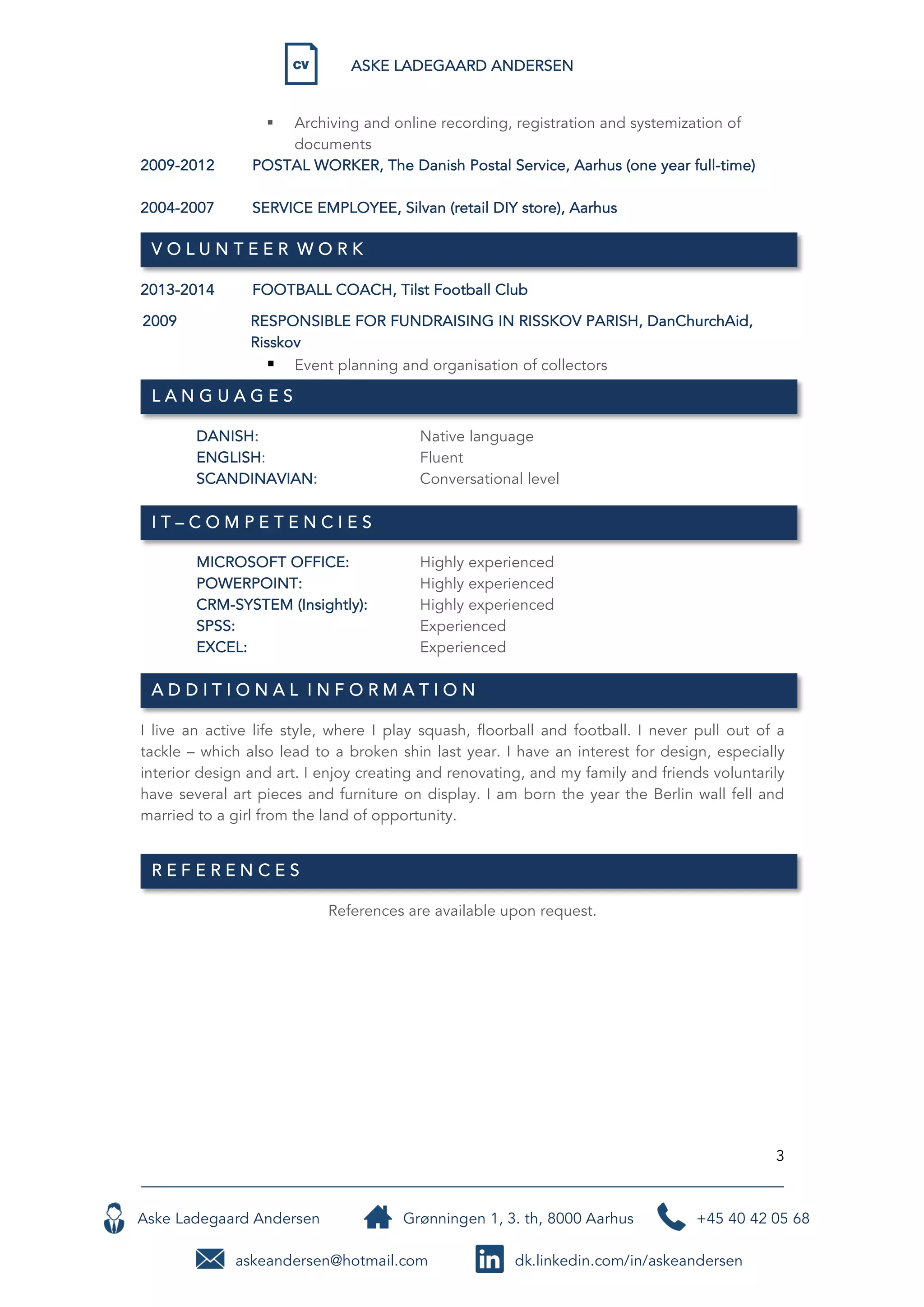 Aske ladegaard andersen english cv | PDF
