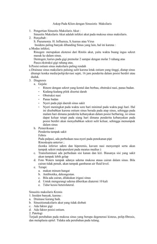 Askep. sinusitis maksilaris lp. | DOC