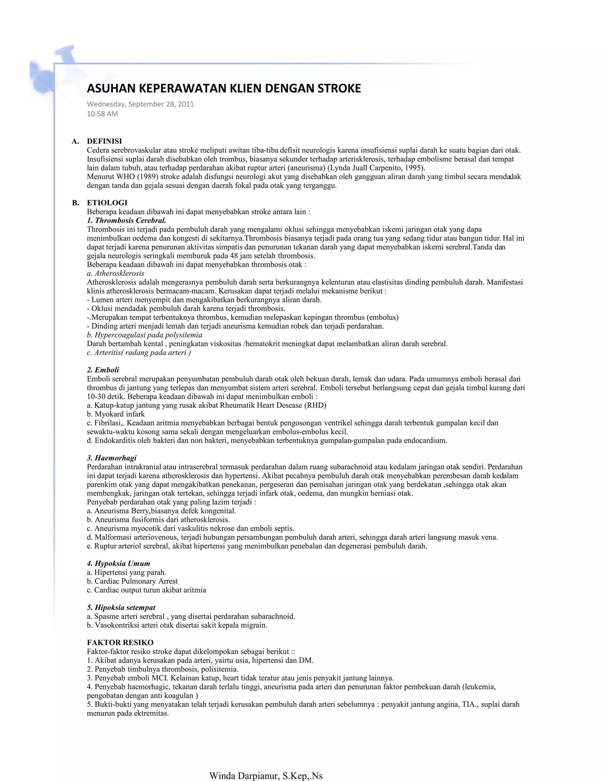 Askep stroke | PDF