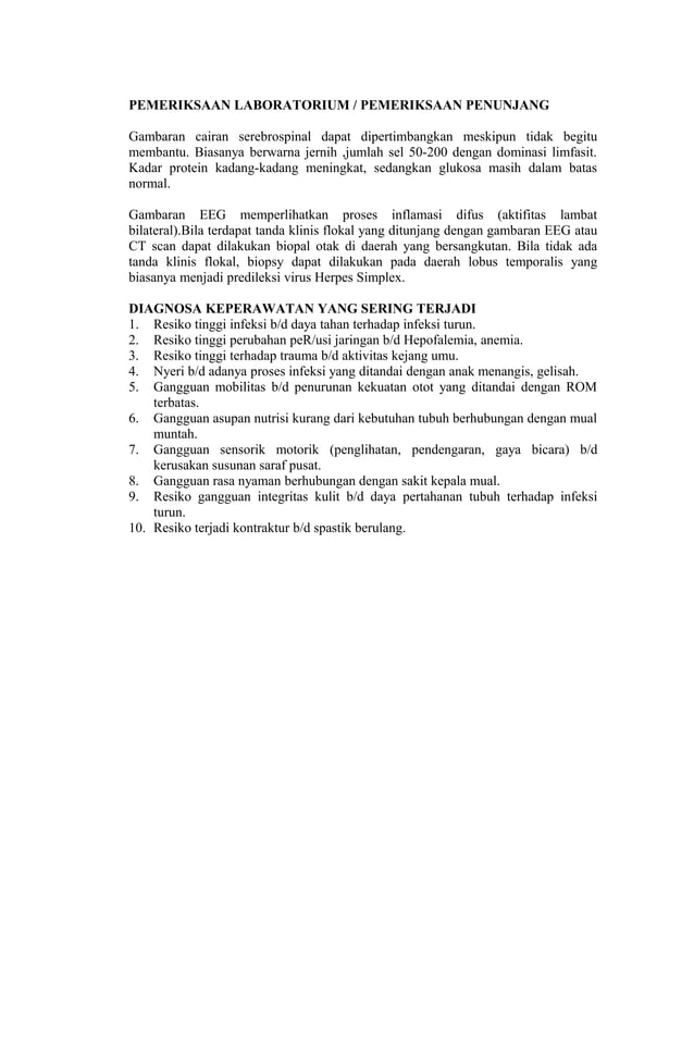 Askep anak dengan ensefalitis | DOC