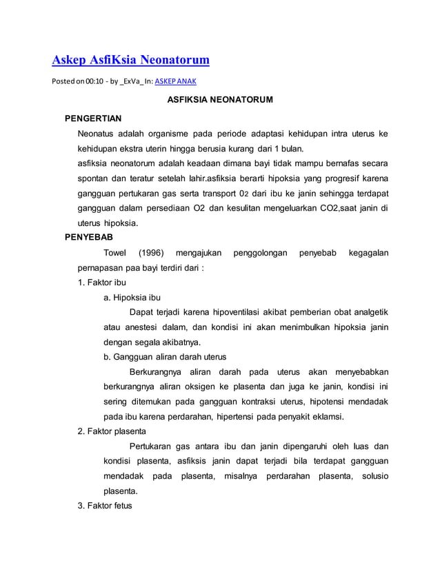 Askep asfi ksia neonatorum | PDF