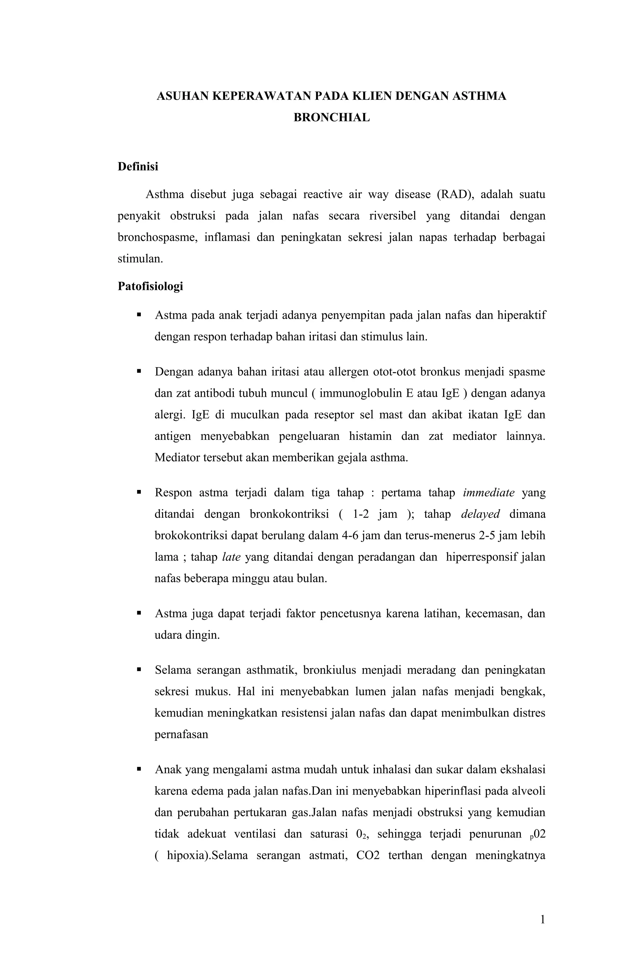 Askep asthma bronchial | DOC