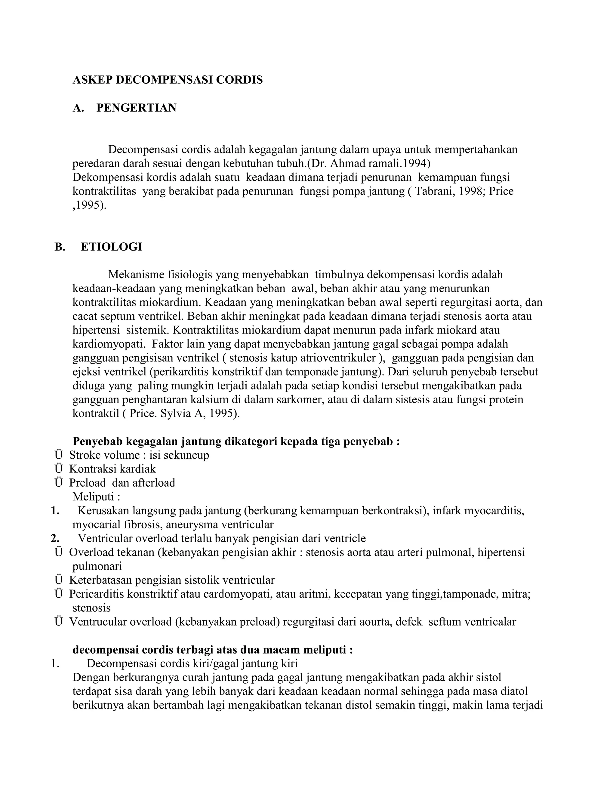Askep decompensasi cordis | DOCX