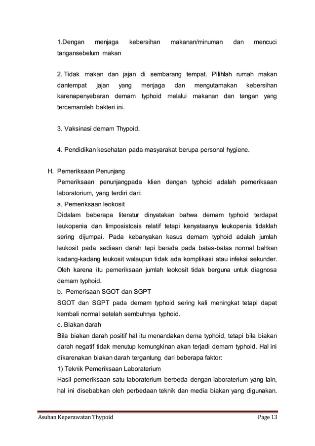 Askep Demam Thypoid | DOCX