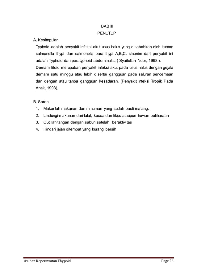 Askep Demam Thypoid | DOCX