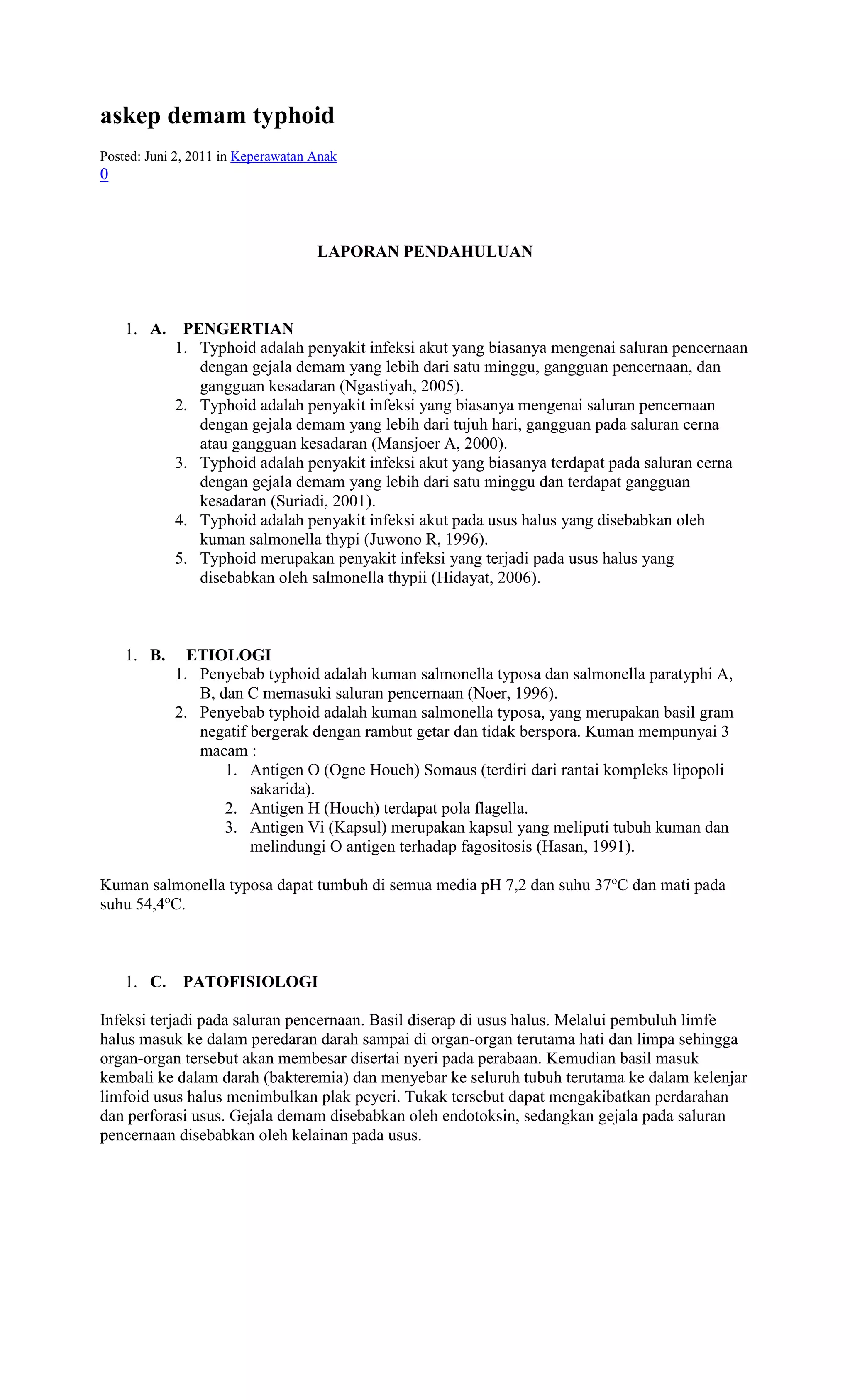 Askep demam typoid | DOCX