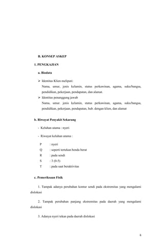 Askep dislokasi AKPER PEMKAB MUNA | DOCX