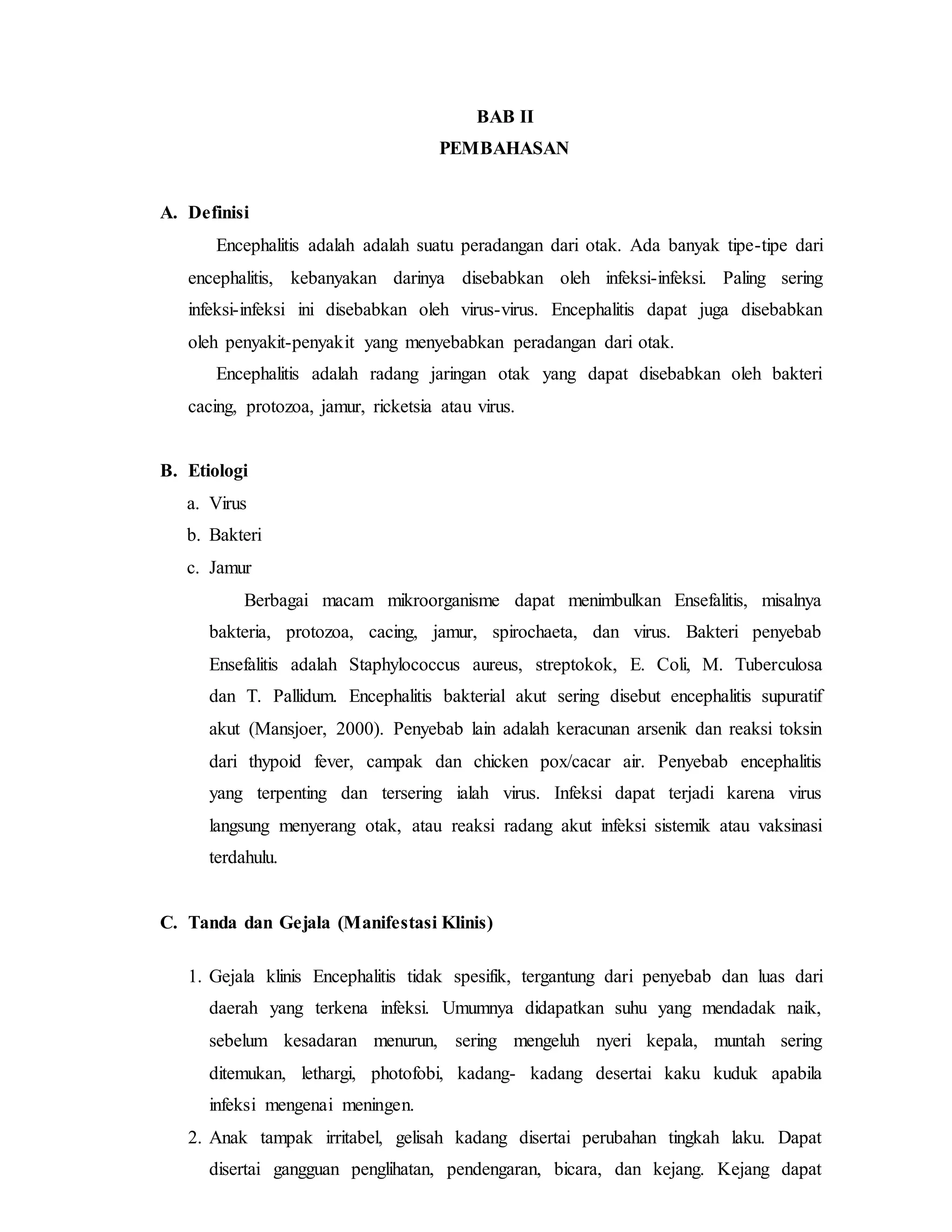 Askep enchapalitis | DOC