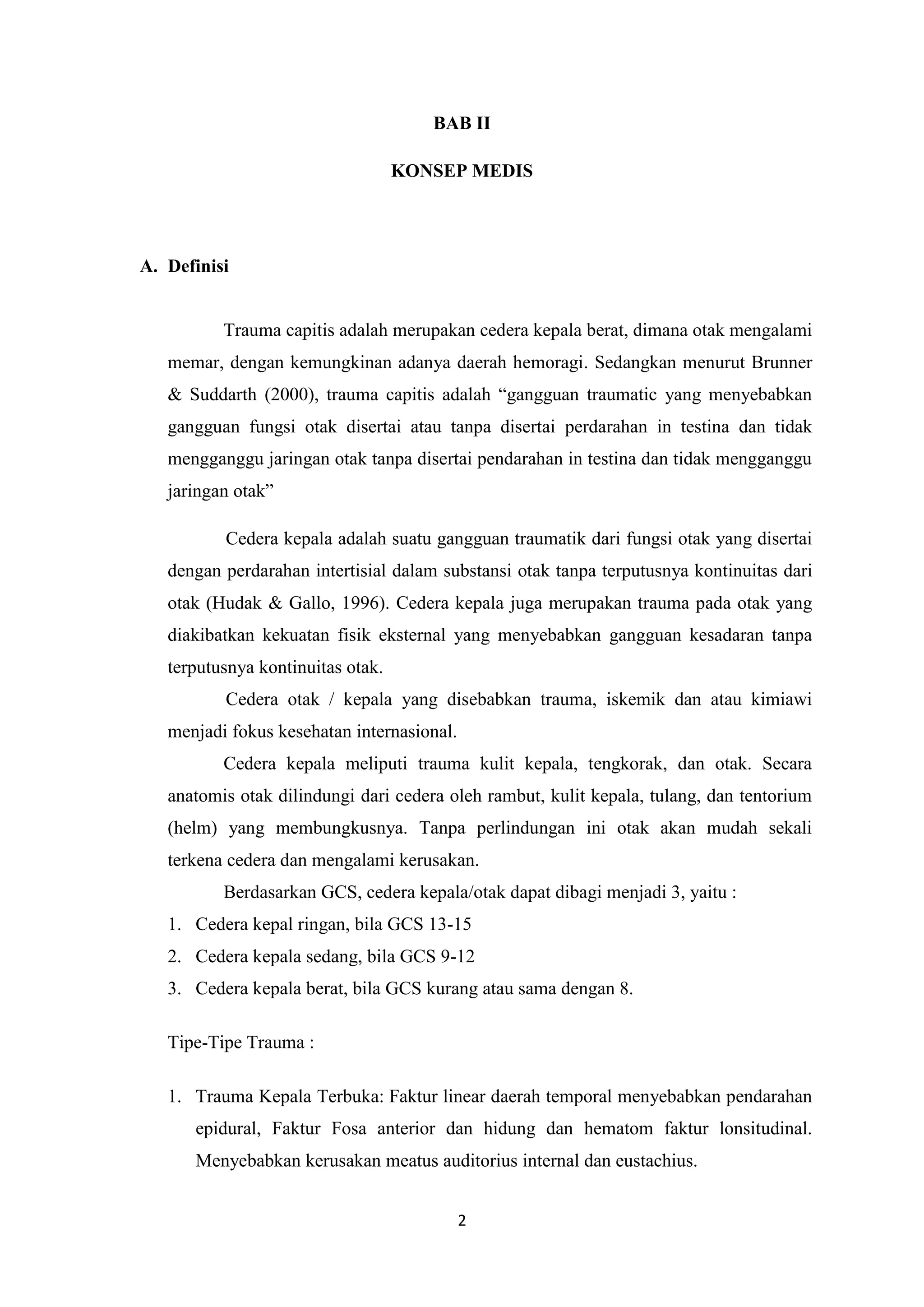 Askep gadar trauma kapitis | DOCX