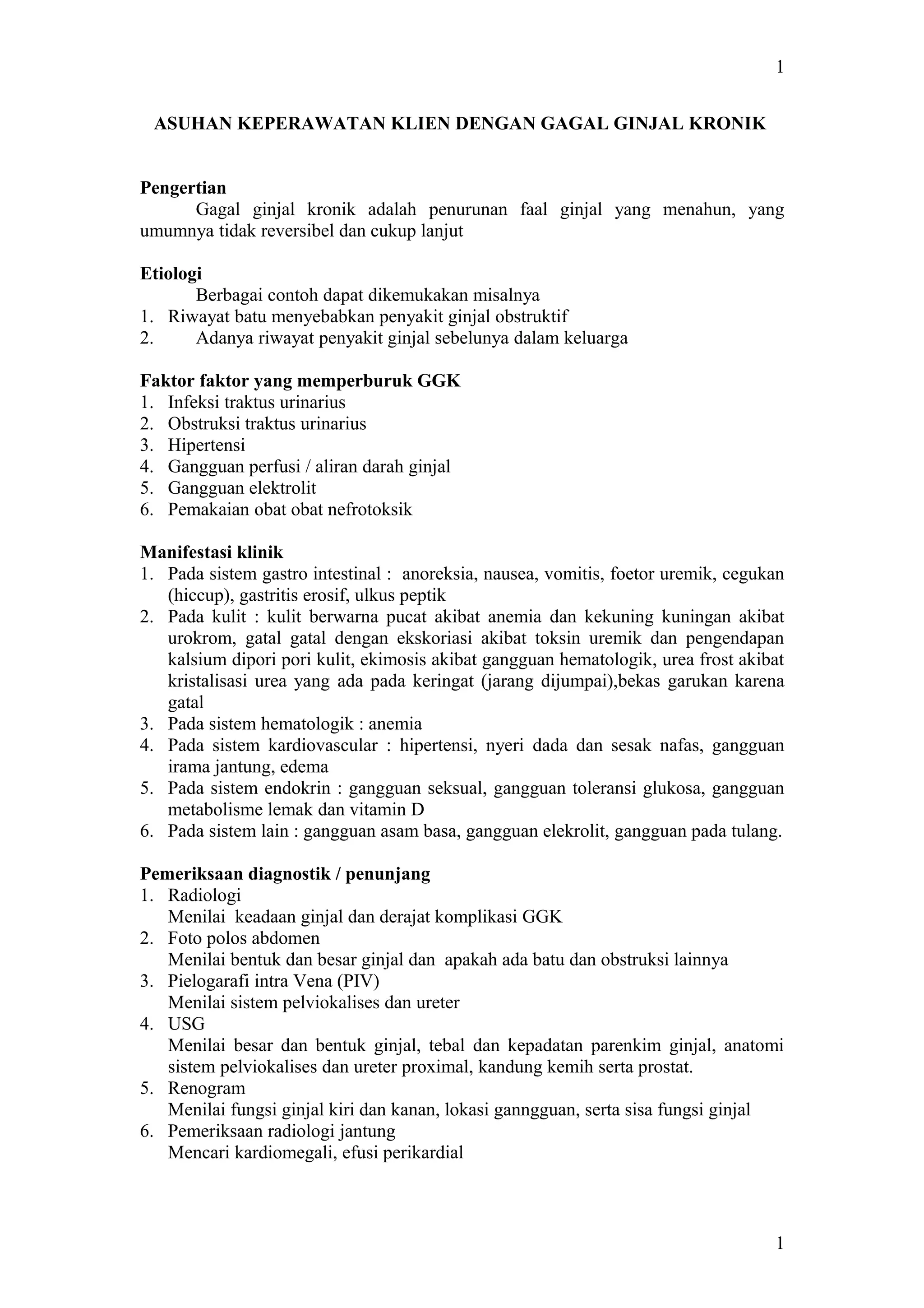 Askep gagal ginjal kronik | DOC