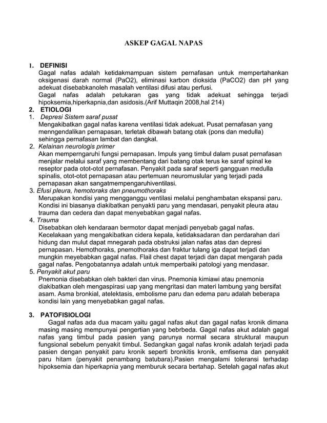 Askep Gagal Nafas | PDF